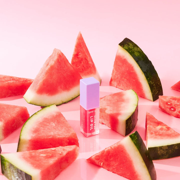 SPF50 Glow + Go Lip Oil in Watermelon | Naked Sundays – Naked Sundays USA